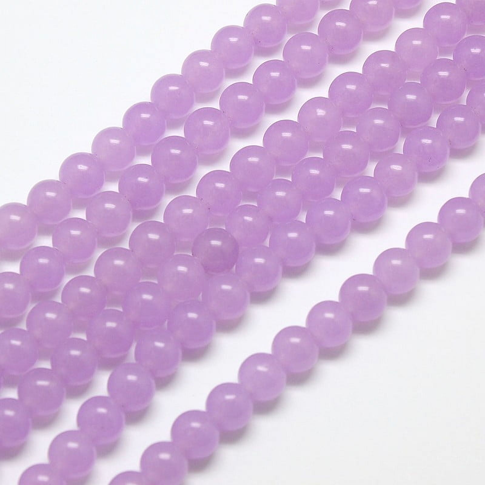 10 strand Natural Malaysia Jade Bead Strands Round Dyed Beads Lilac 6mm ...