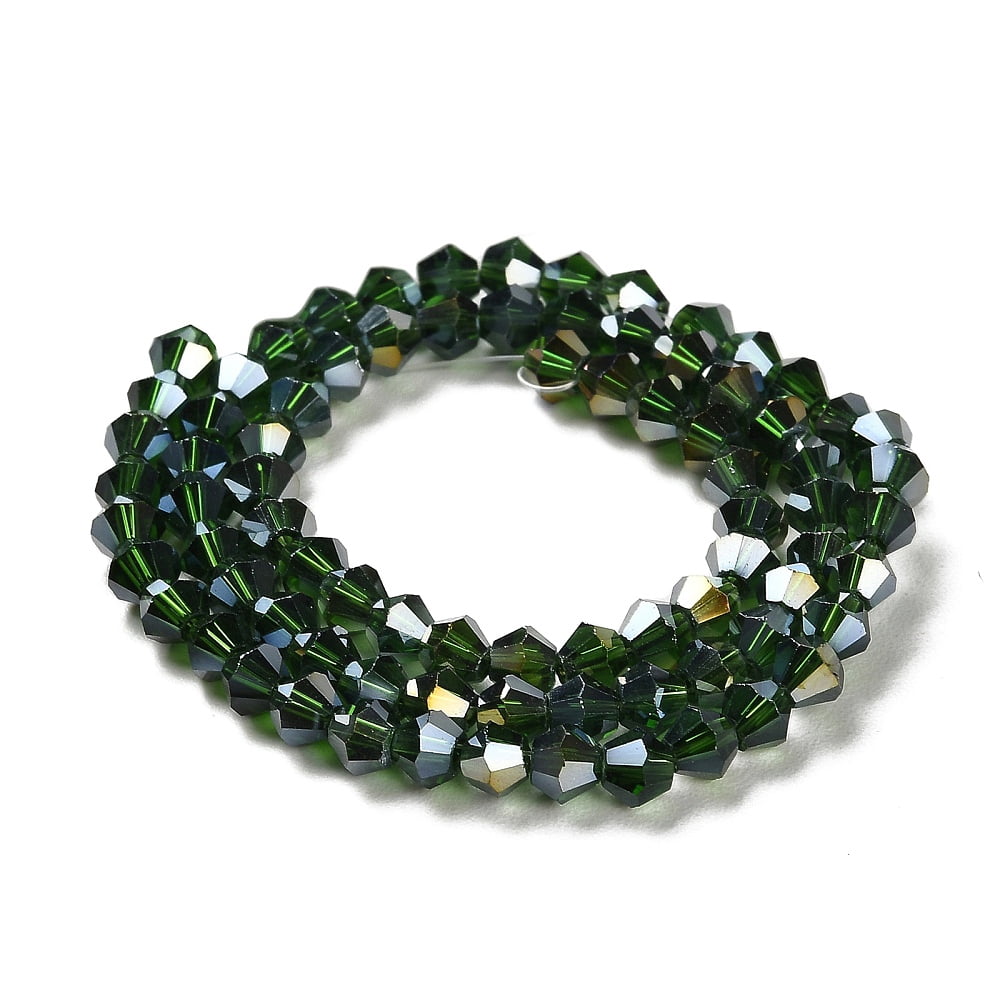 10 strand Transparent Electroplate Glass Beads Strands AB color Plated ...