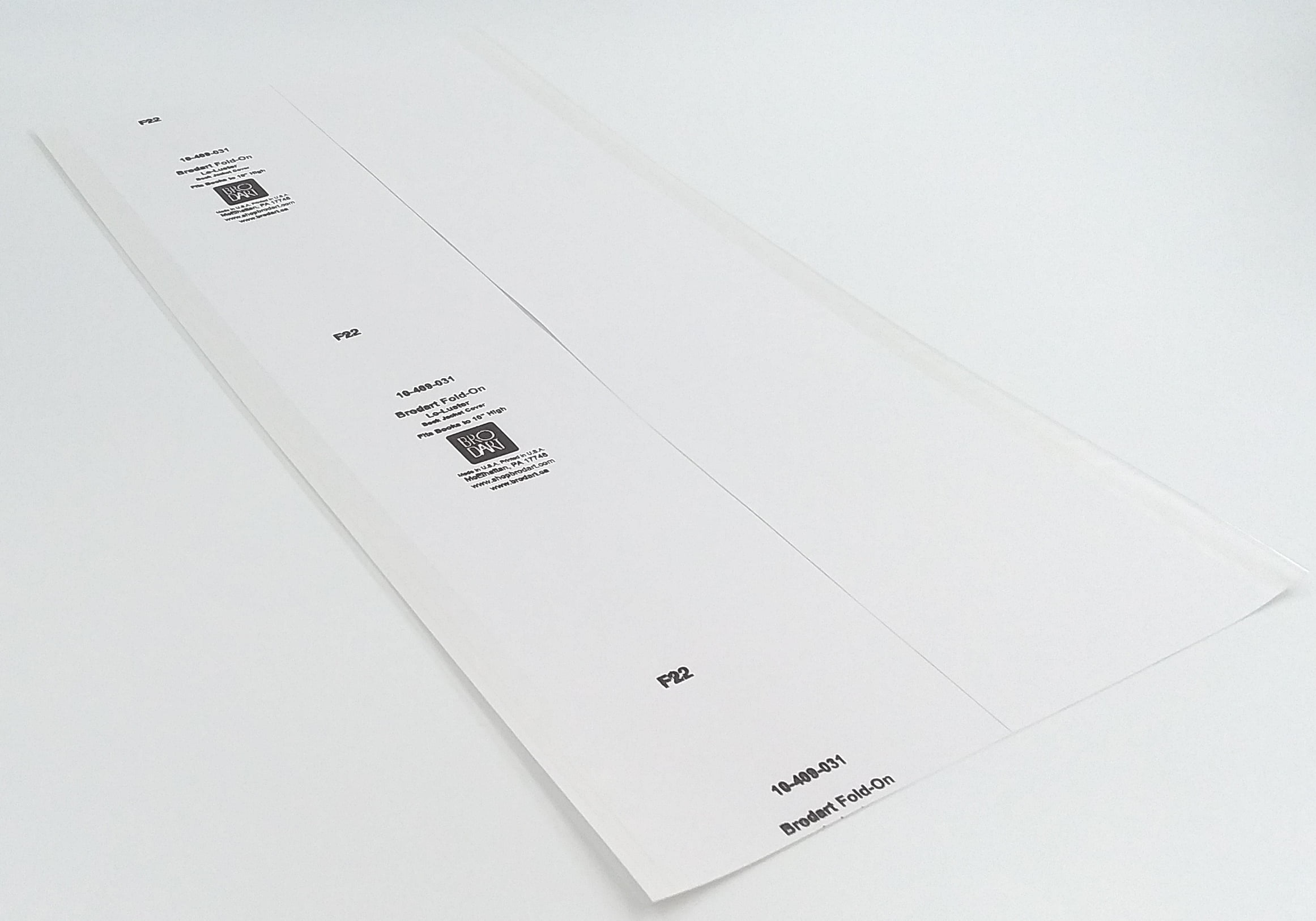 10 (ten) sheets Brodart Fold-On Lo-Luster Book Jacket Covers - 10" x 21 ...