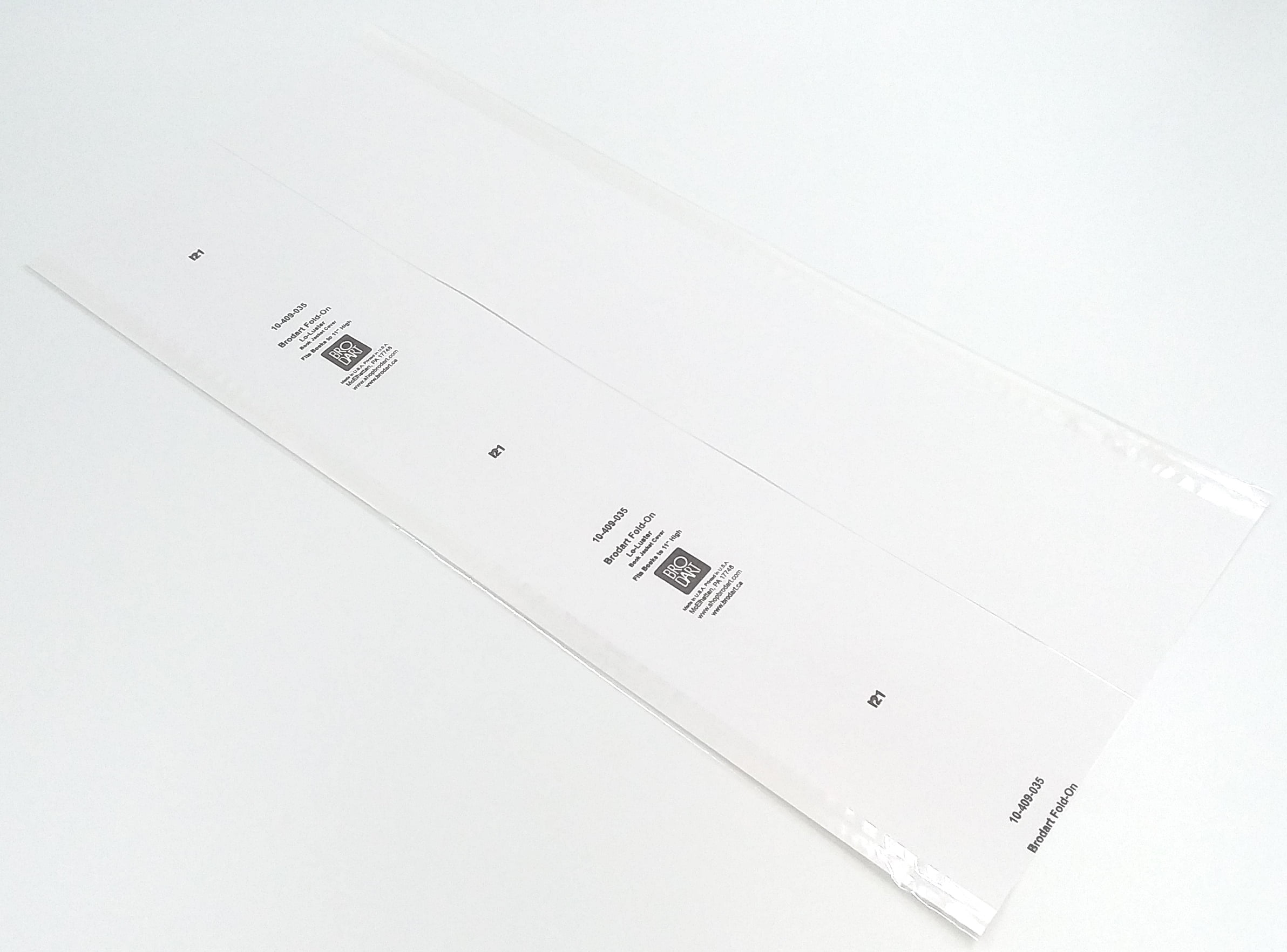 10 (ten) sheets Brodart Fold-On Lo-Luster Book Jacket Covers - 11" X 24 ...