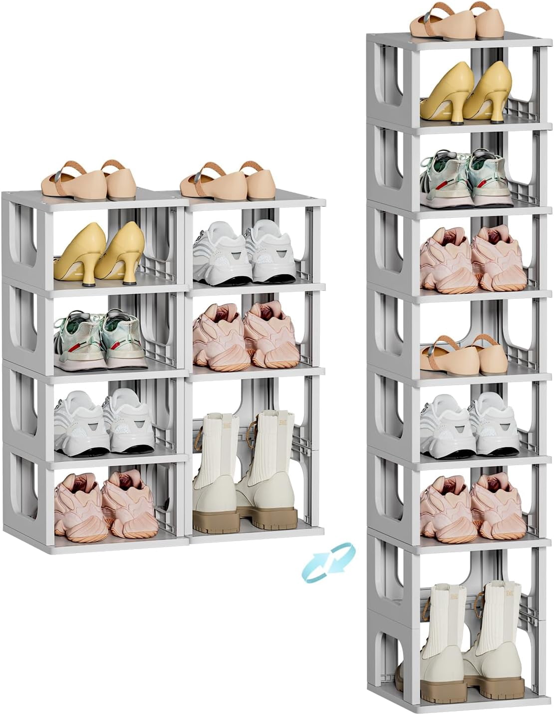 10 Tier Narrow Shoe Rack, Shoe Rack for Closet, Small Shoe Rack ...