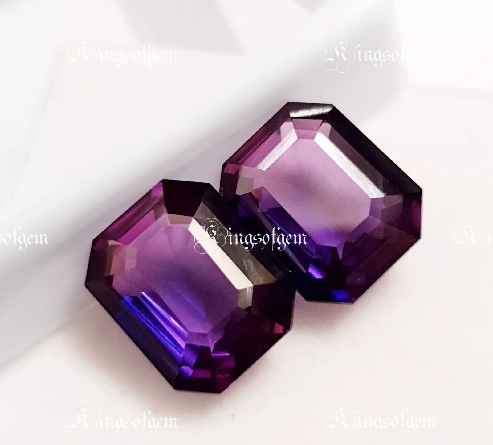 10 to 10 CT 2 PC Flawless Purple Bluish Sapphire Synthetic Loose ...