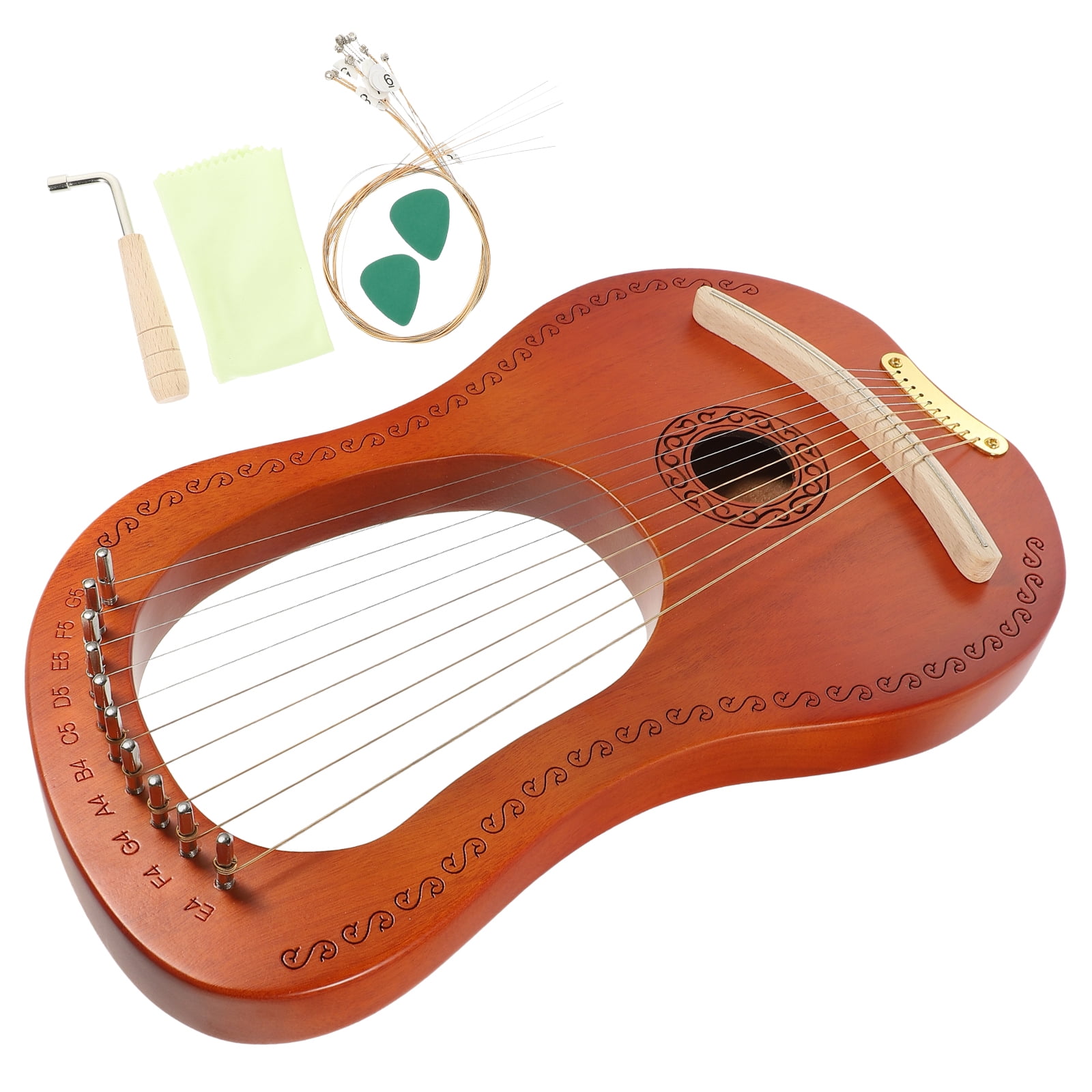 10-tone Lyre Musical Instruments Wood Harp String Instrument Ancient ...