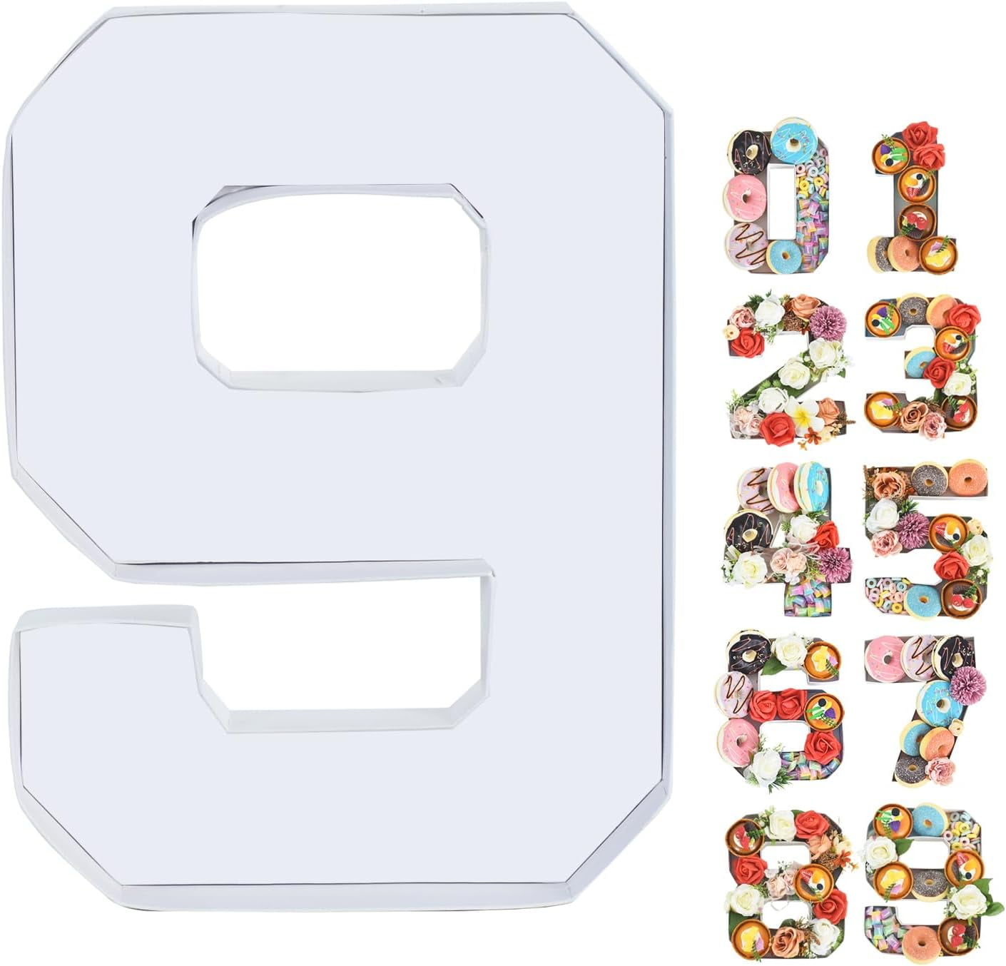 10\u201d White Paper Mache Number Cardboard Chocolate Covered ...