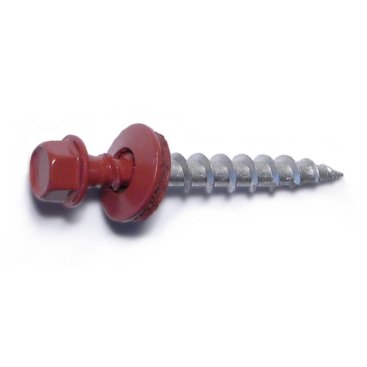 #10 x 1-1/2" Red Painted Steel Hex Washer Head Pole Barn Self-Drilling ...