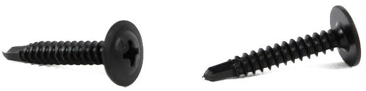 #10 x 1 1/2" Self-Drilling Screws / Phillips / Modified Truss Head / Steel / Black Phos - 3000 ...