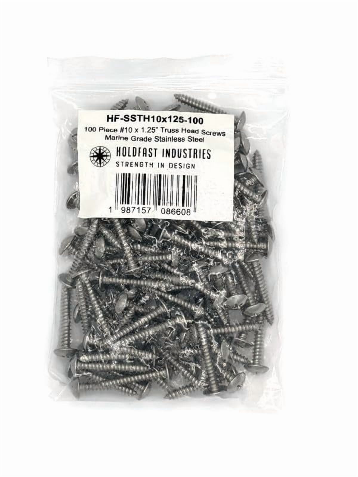 #10 x 1-1/4" (100 PCS) Truss Head Screws, Marine, Exterior, Decks, Boat ...