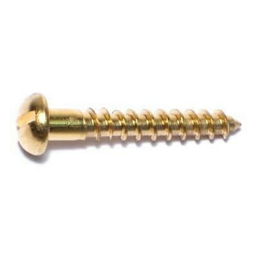 #0 x 3/8" Brass Slotted Flat Head Wood Screws (40 pcs.) - Walmart.com