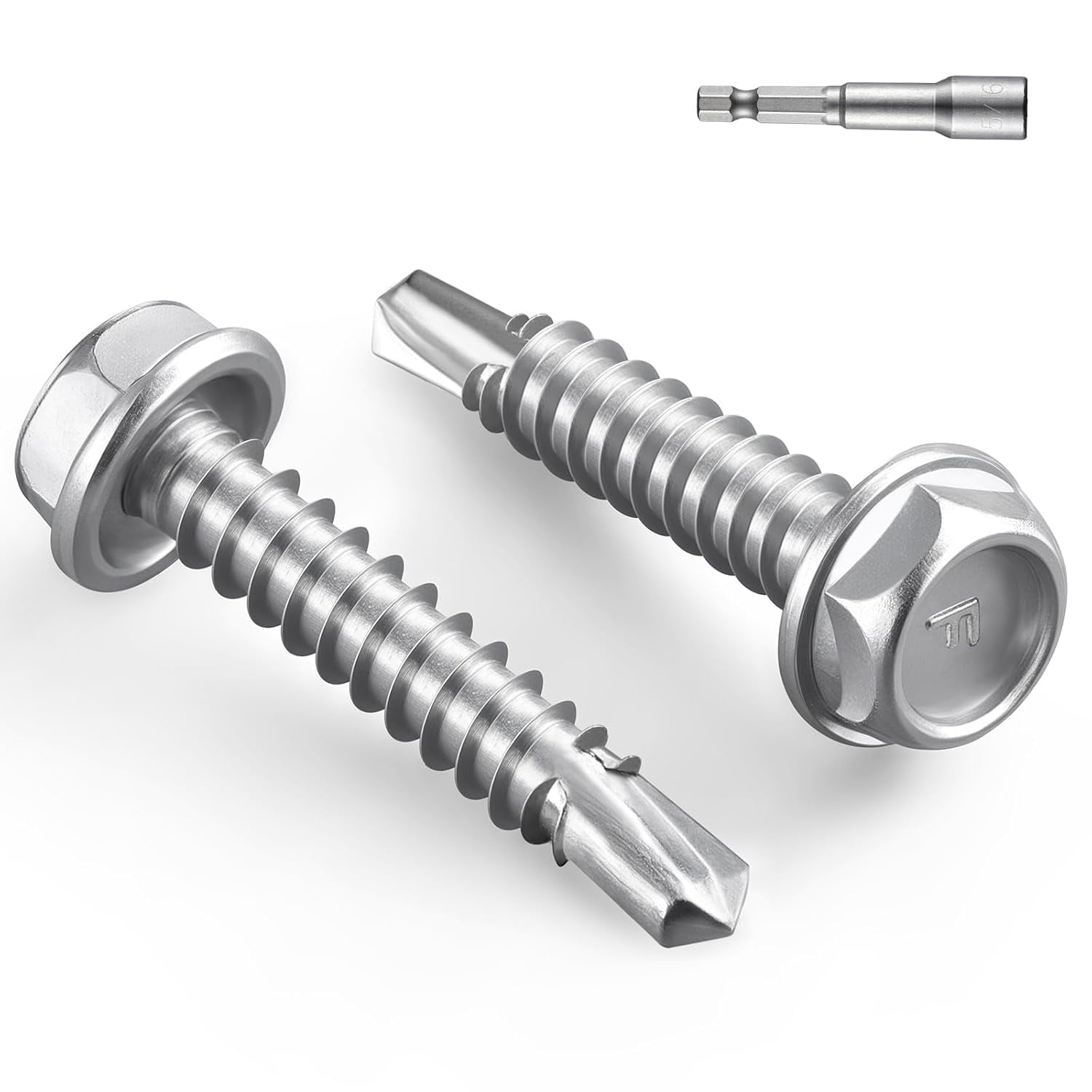 #10 x 1-1/4 Inch Self Drilling Screws, 312pcs 3 lbs Self Tapping Screws for Metal, 410 Stainless ...