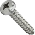 #10 x 1-1/4" Pan Head Sheet Metal Screws, Stainless Steel 18-8, Full ...