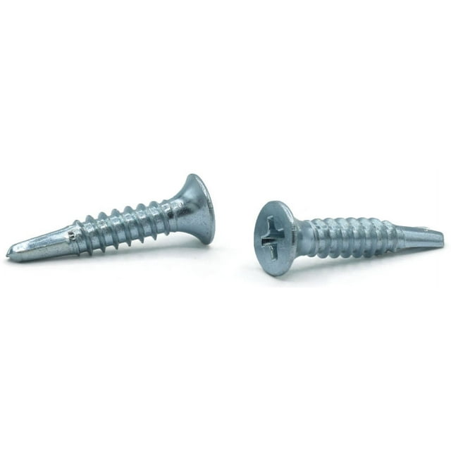#10 x 1 1/4" Self-Drilling Drywall Screws / Phillips / Bugle Head / Steel / Zinc - 2000 Piece ...