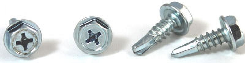 #10 x 1 1/4" Self-Drilling Screws / Phillips / Hex Washer Head / Steel ...