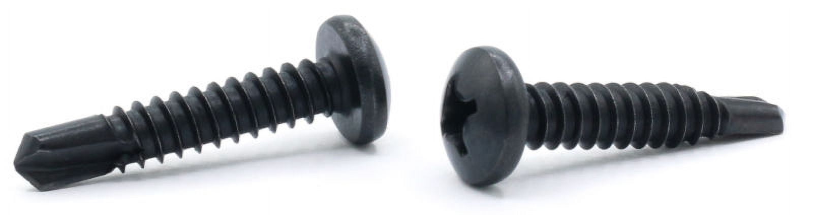 #10 x 1/2" Self-Drilling Screws / Phillips / Pan Head / Steel / Black Zinc - 8000 Piece Carton ...