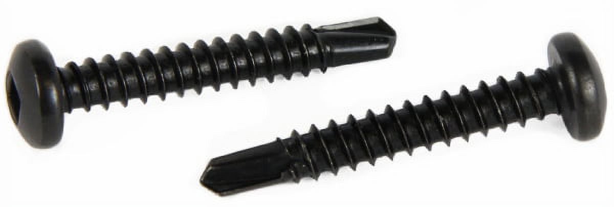 #10 x 1/2" Self-Drilling Screws / Square / Pan Head / Steel / Black Oxide - 8000 Piece Carton ...