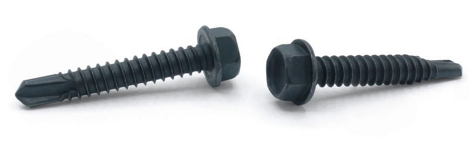 #10 x 1/2" Self-Drilling Screws / Unslotted / Hex Washer Head / Steel / High Corrosion Zinc ...