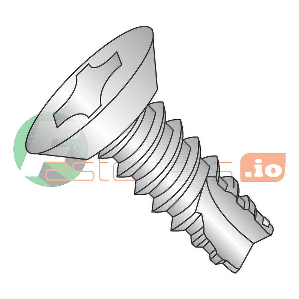 #10 x 1/2" Type 25 Thread Cutting Screws / Phillips / Flat Undercut ...