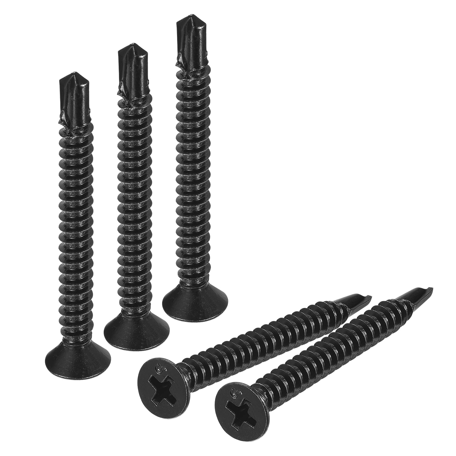 #10 x 1-3/4" Sheet Metal Screws, 100 Pack 410 Stainless Steel Flat Head Screws - Walmart.com