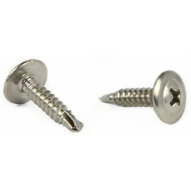 #10 x 1" Self-Drilling Screws / Phillips / Modified Truss Head / 18-8 Stainless Steel - 2500 ...