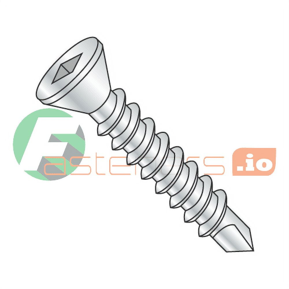 #10 x 1" Self-Drilling Screws / Square / Trim Head / Steel / Zinc / #3 ...