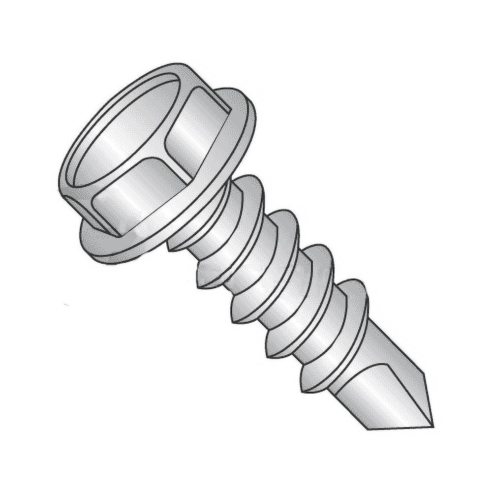 #10 x 1" Self-Drilling Screws / Unslotted / Hex Washer / 410 Series ...