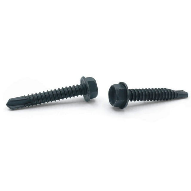 #10 x 1" Self-Drilling Screws / Unslotted / Hex Washer Head / Steel ...
