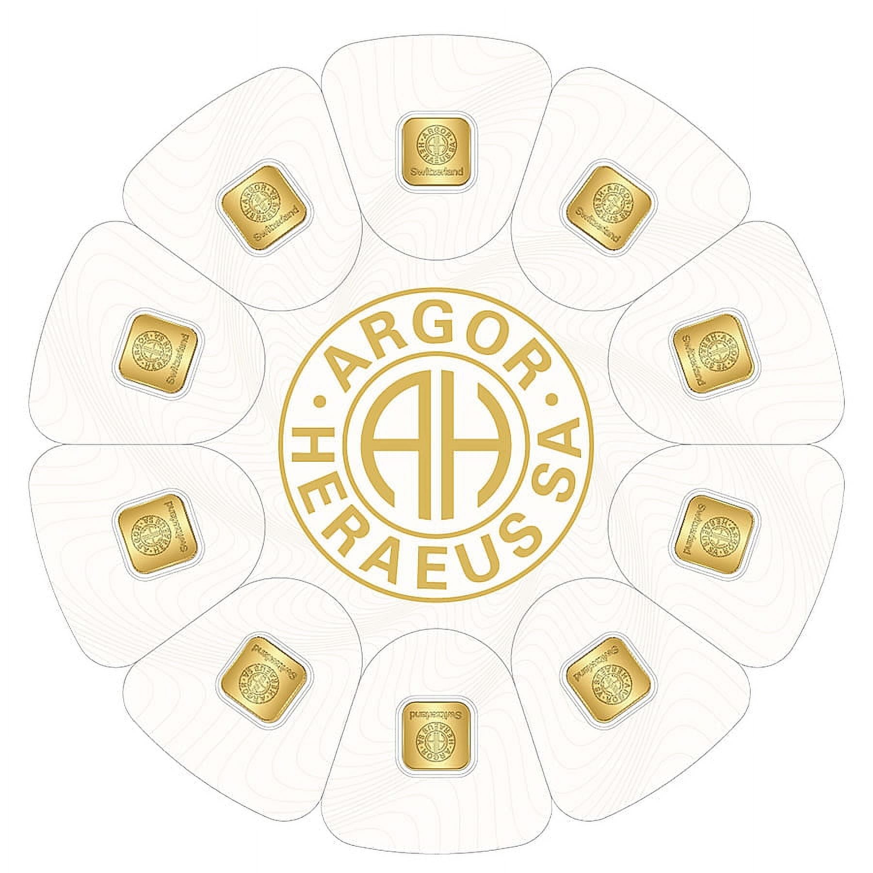 10 x 1g Goldseed Argor Heraeus Gold Bar Bullion - .9999 Fine Precious ...