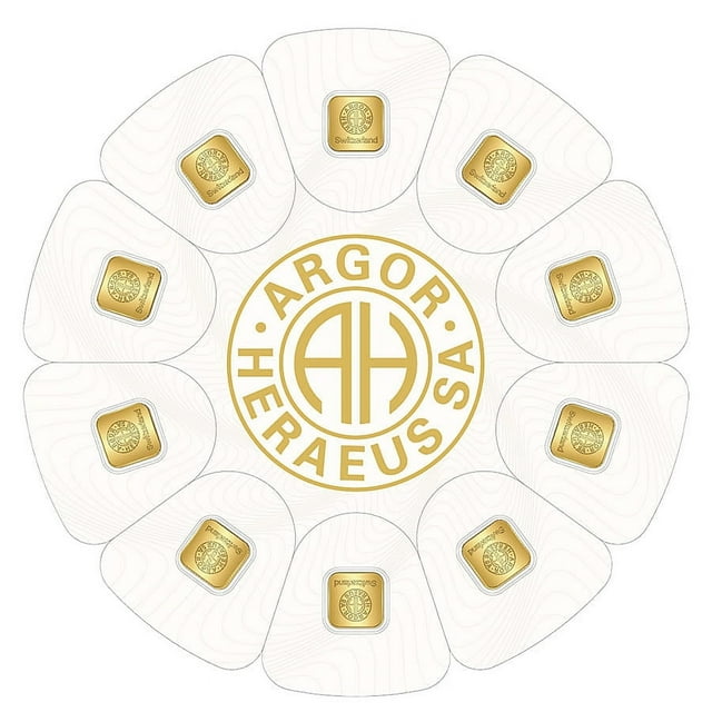 10 x 1g Goldseed Argor Heraeus Gold Bar Bullion - .9999 Fine Precious ...