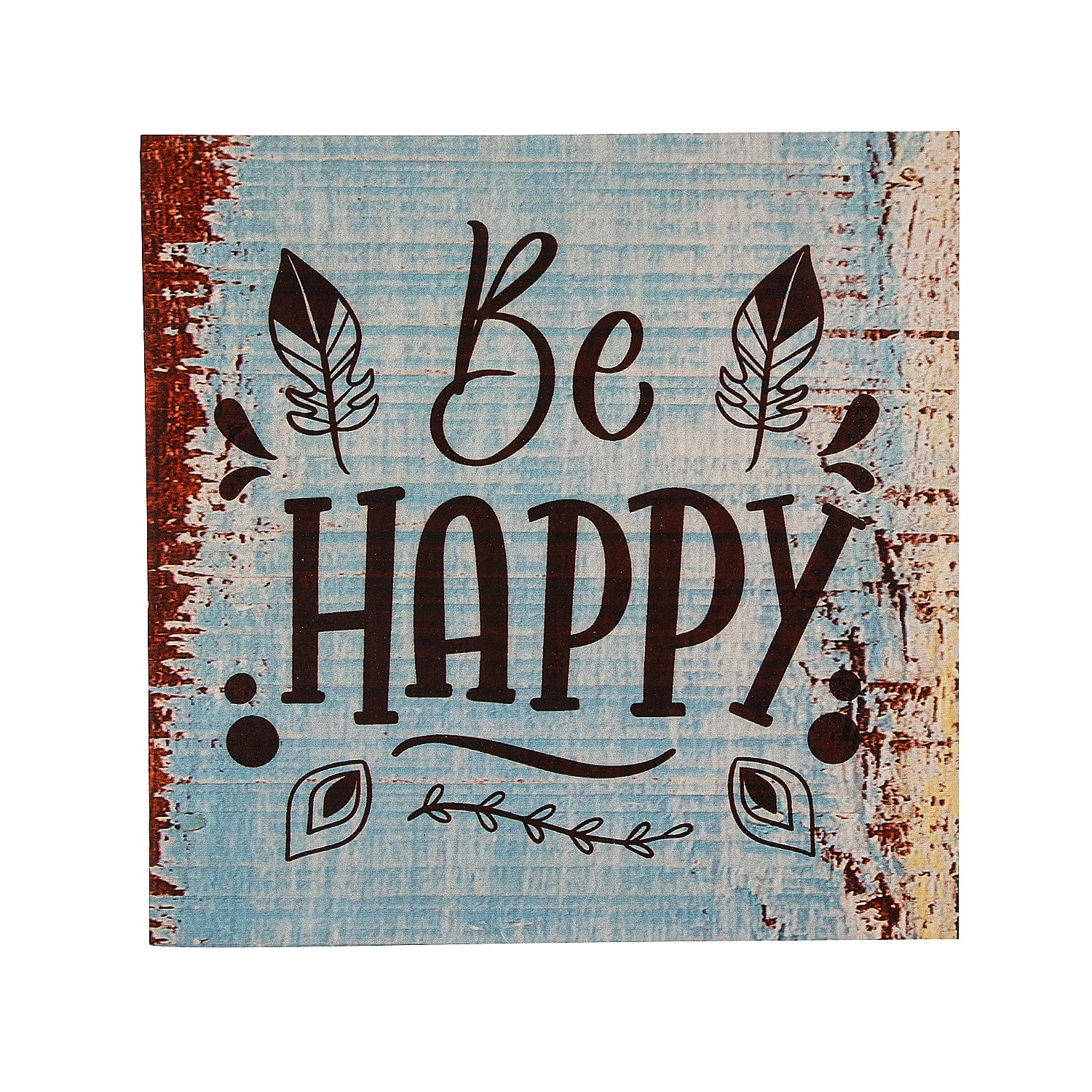 10" x 10" Colorful Be Happy Sign Wall Decoration - Walmart.com