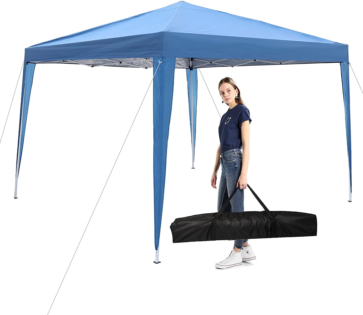 10 x 10 FT Pop Up Canopy Tent, Foldable & Adjustable Height, Stable ...