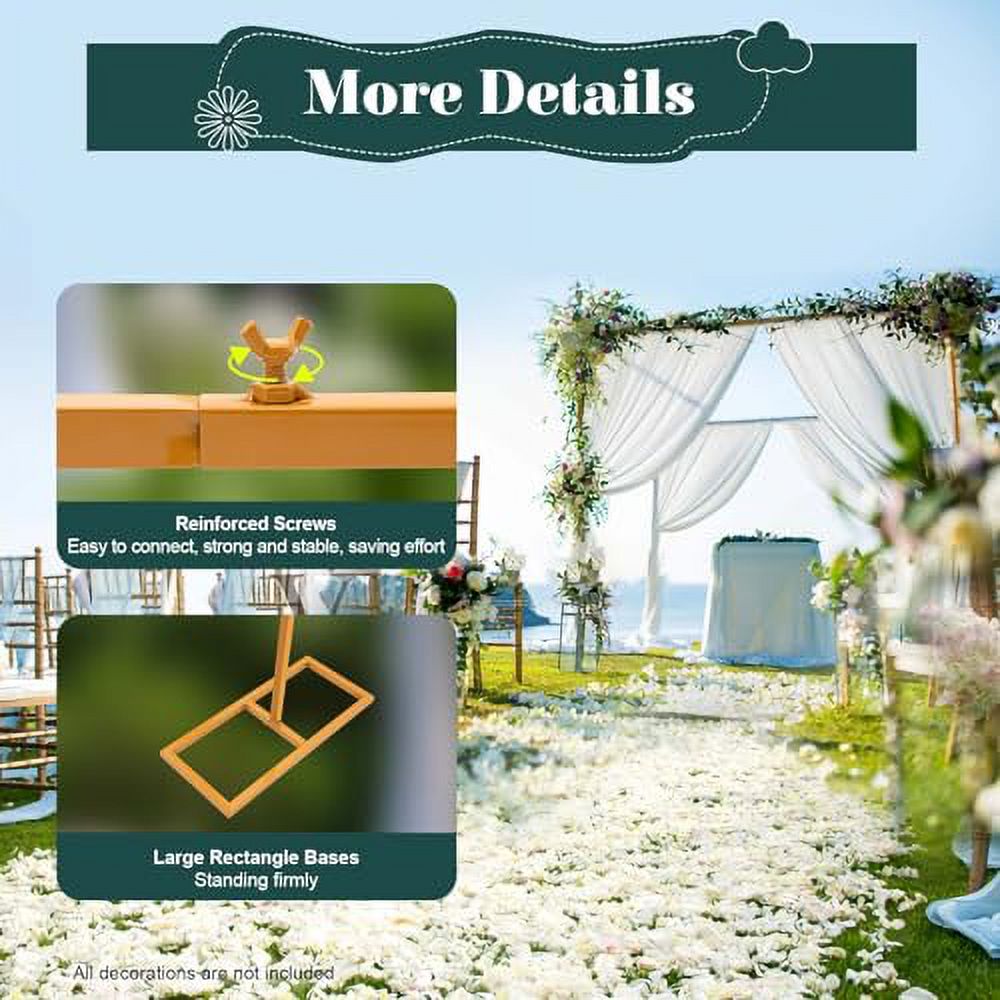 10 x 10 FT Square Backdrop Stand Heavy Duty with Base, Gold Wedding ...