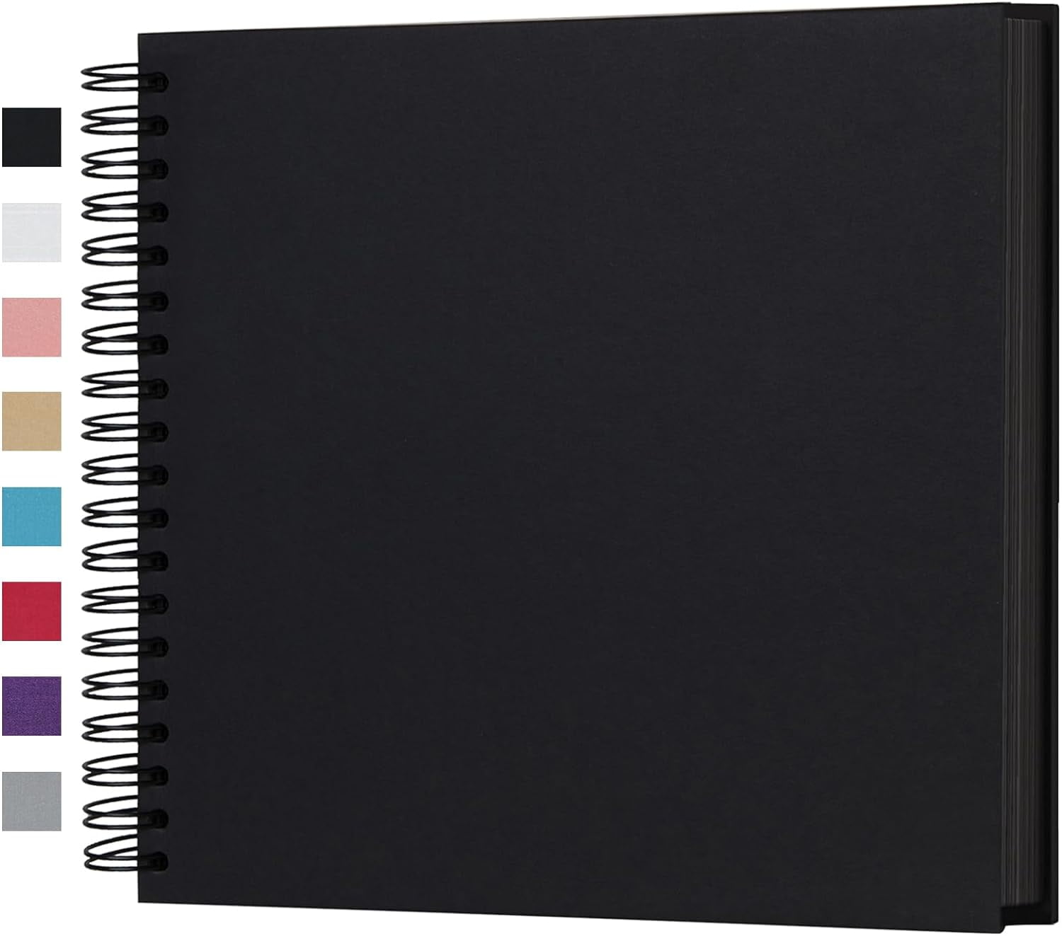 10 x 10 Inch DIY Scrapbook Photo Album 80 Pages Thick Kraft Blank Black ...