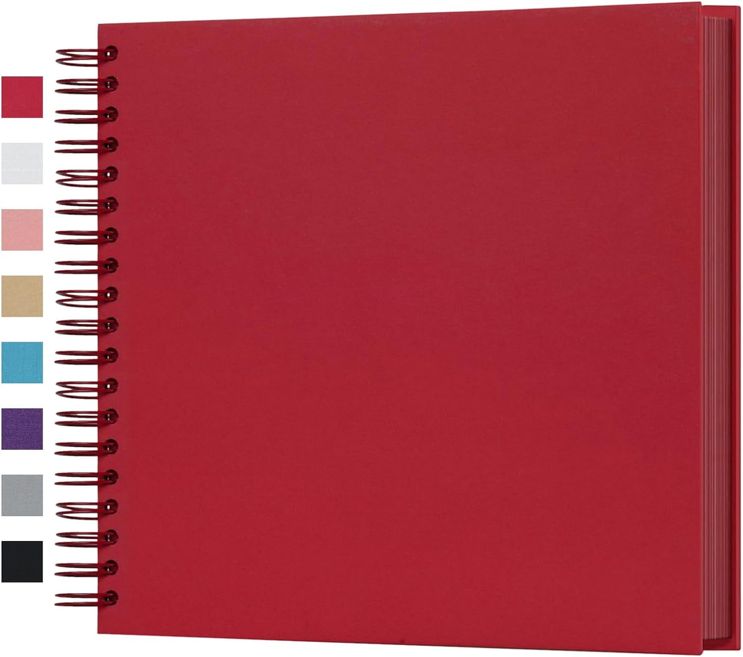 10 x 10 Inch DIY Scrapbook Photo Album 80 Pages Thick Kraft Blank Red ...