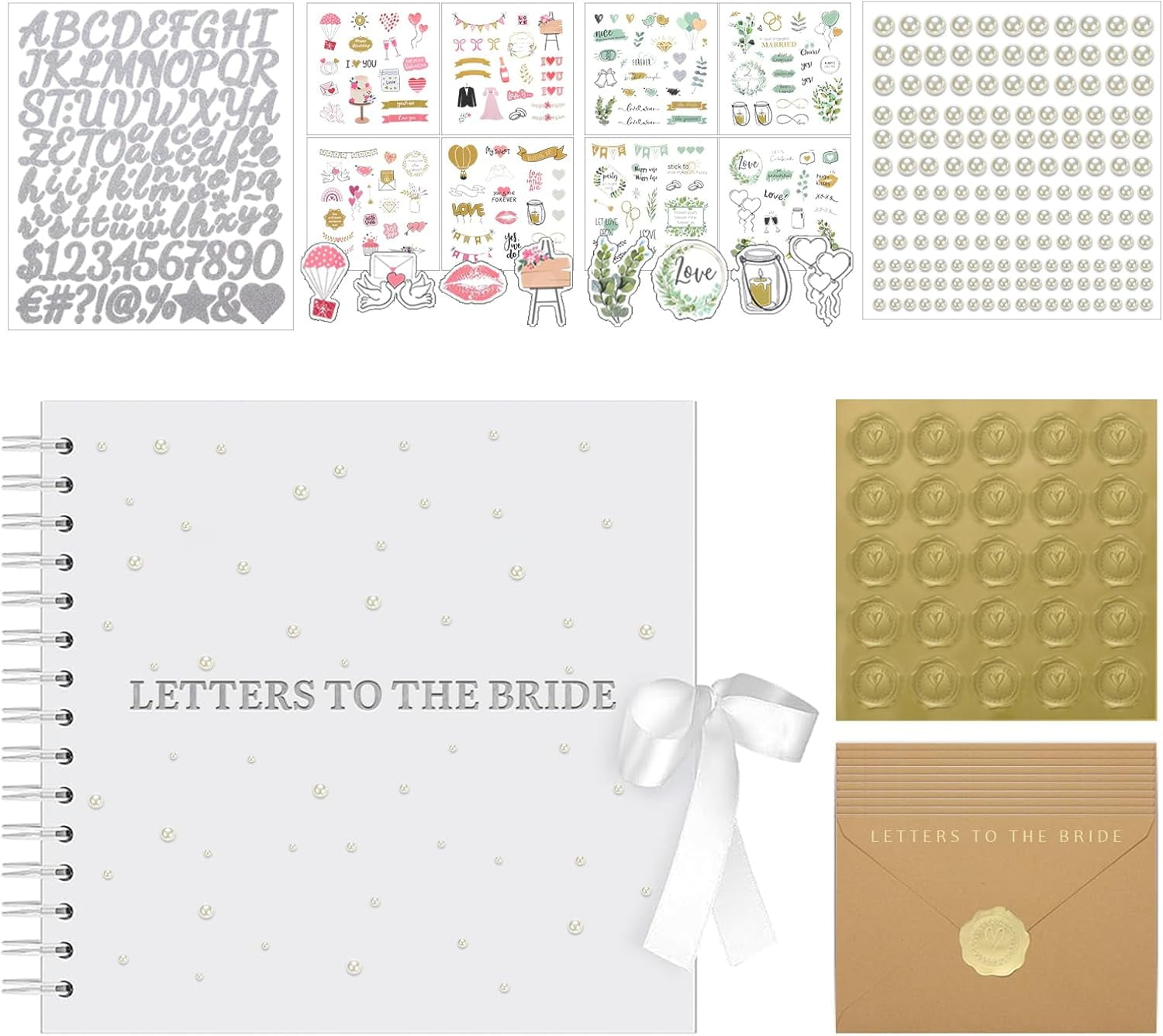 10 x 10 Inch Letters to The Bride Scrapbook Wedding Memory Book Bridal ...