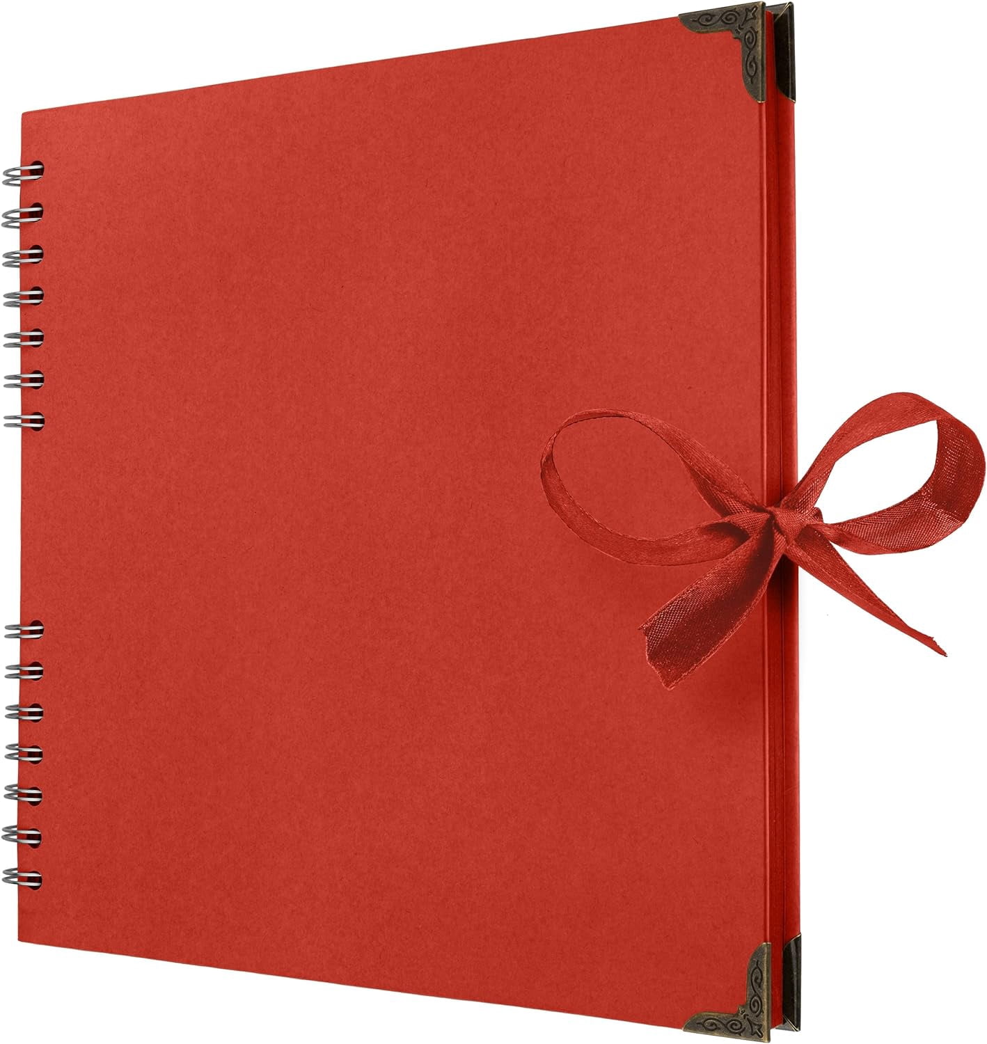 10 x 10 Inches Scrapbook Album 70 Pages Red Thick Kraft Paper Corner ...