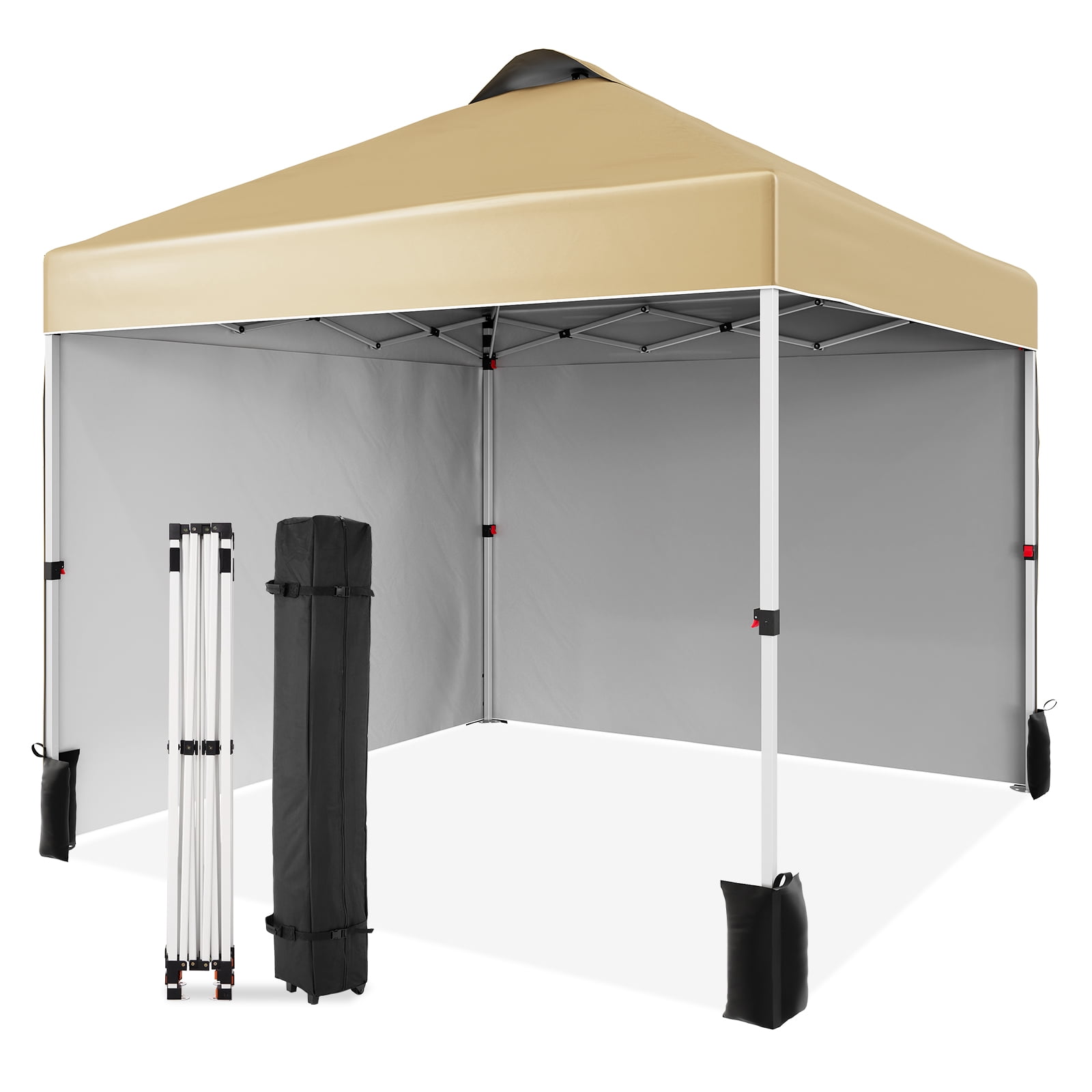 10' x 10' Pop Up Canopy, All Season Instant Canopy with 2 Sidewalls and ...
