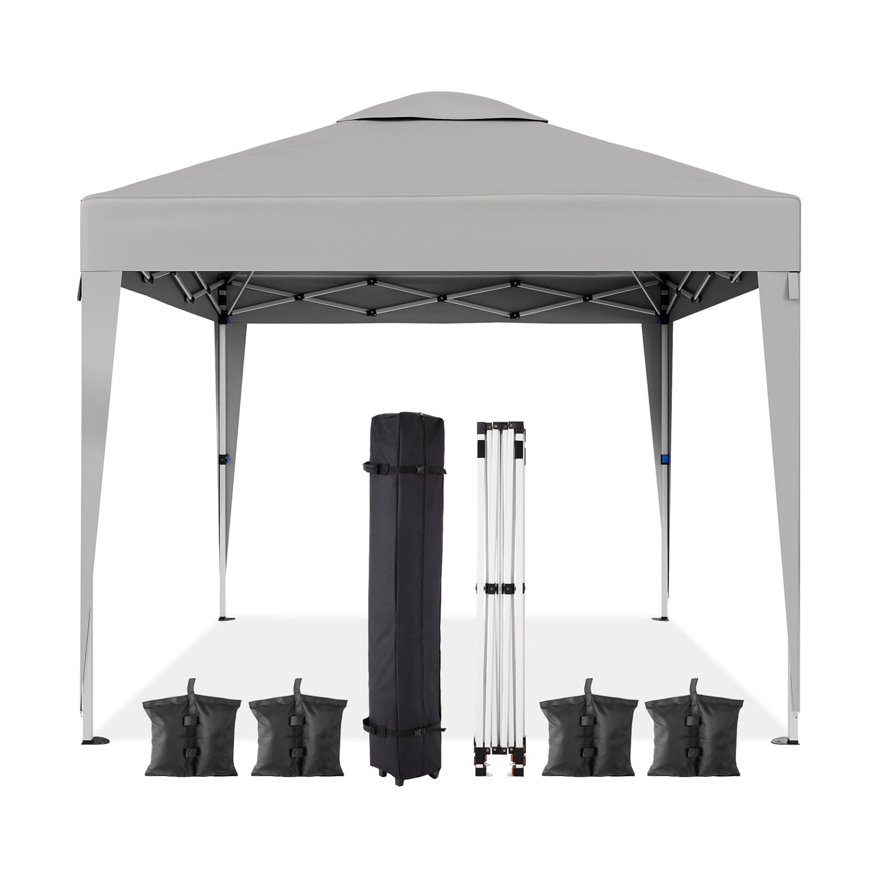 10 x 10 Pop Up Canopy Tent, Instant Commercial Shade with Silver Coated ...