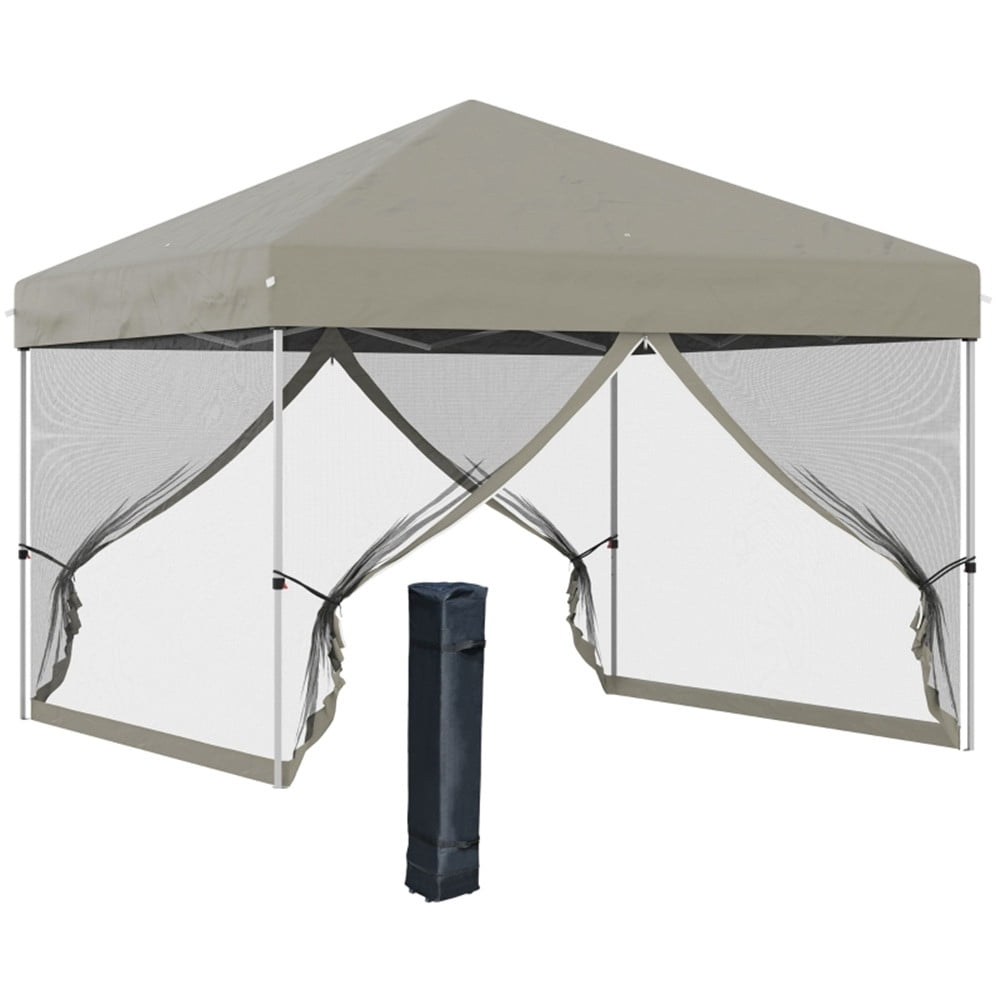 10' x 10' Pop Up Canopy Tent with Sidewalls, Instant Portable Shade ...