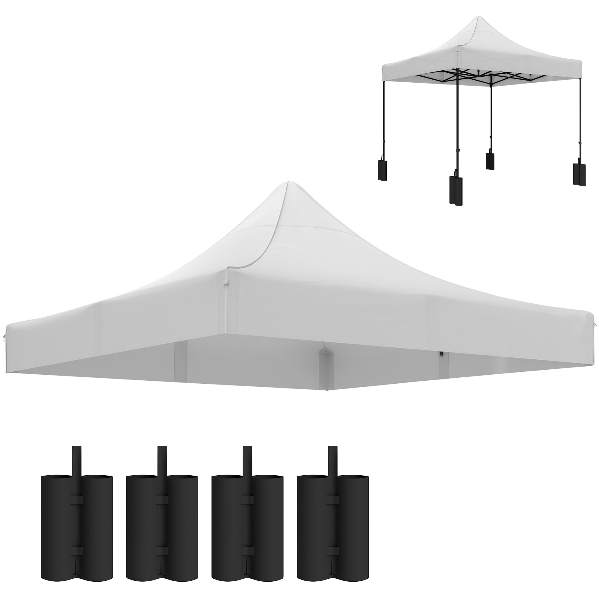 10' x 10' Replacement Canopy Top for Pop Up Canopy Tent with 4 Sand ...