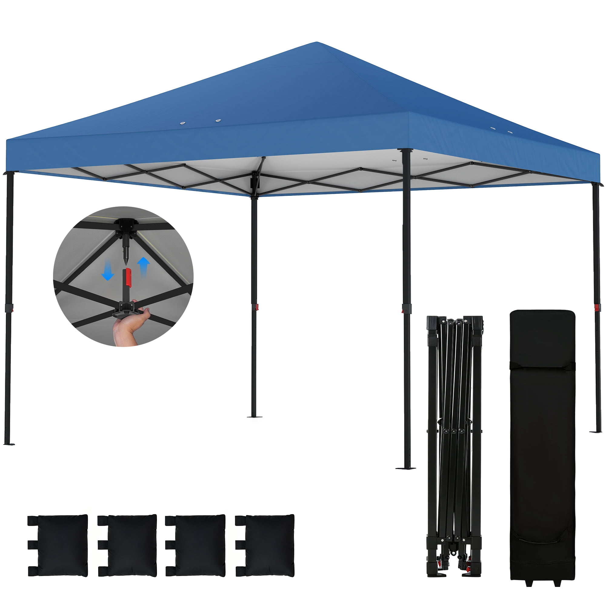 10 x 10 ft Pop Up Canopy Tent with One Push Setup, Outdoor Portable ...