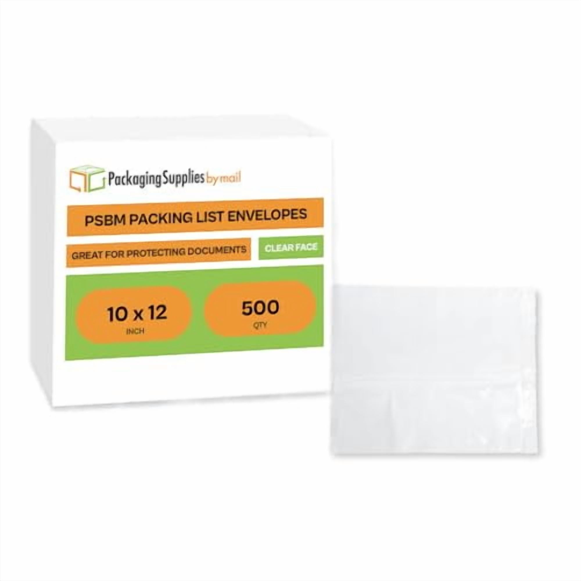 10" x 12" Clear Enclosed Packing Envelope Plain Face Usable Dim 9.5" x ...