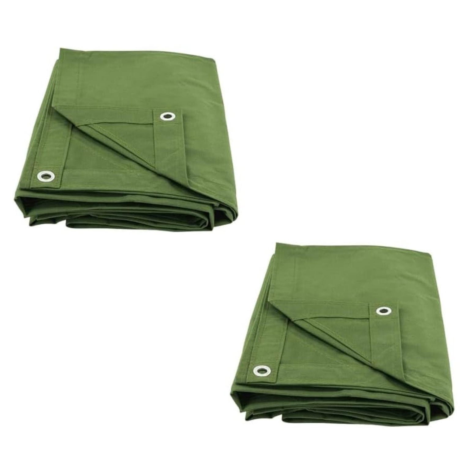 10 x 12 Green Canvas Tarp 12oz Heavy Duty Water Resistant, 2 Pack ...