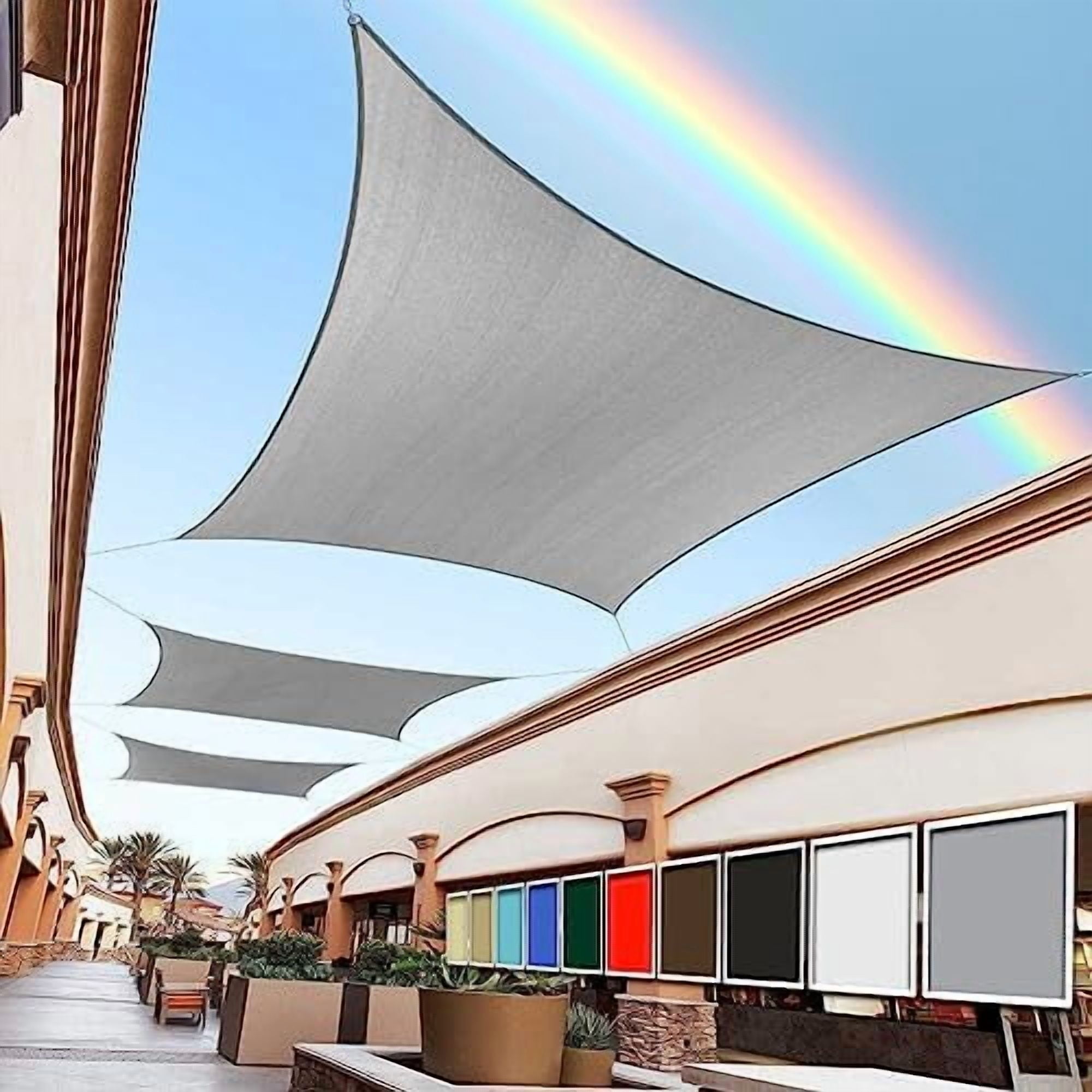10' x 12' Grey Rectangle Square Sun Shade Sail Order to Make RTAPR1220 ...