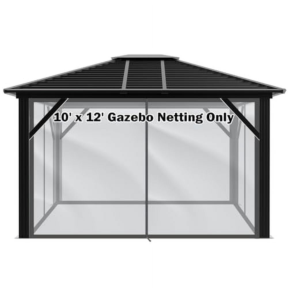 10' x 12' Hardtop Gazebo Netting Part - Outdoor Metal Hard Top Patio ...