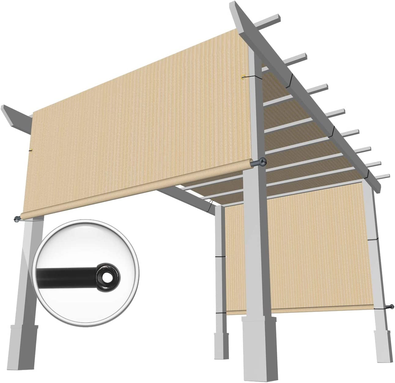 10' x 12' Pergola Replacement Cover Universal Shade UV Block Canopy for ...