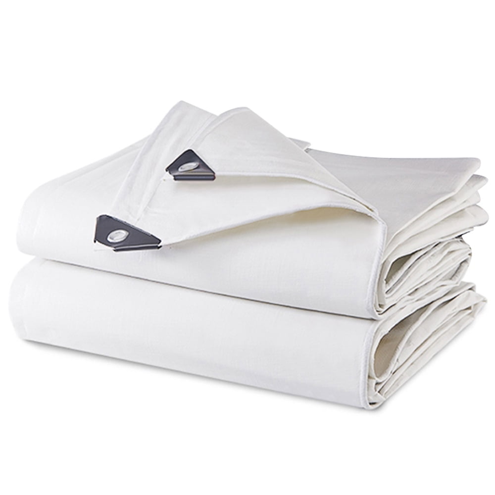 10' x 12' Tarps Super Heavy Duty 12 Mil White Poly Tarp Cover - Thick ...