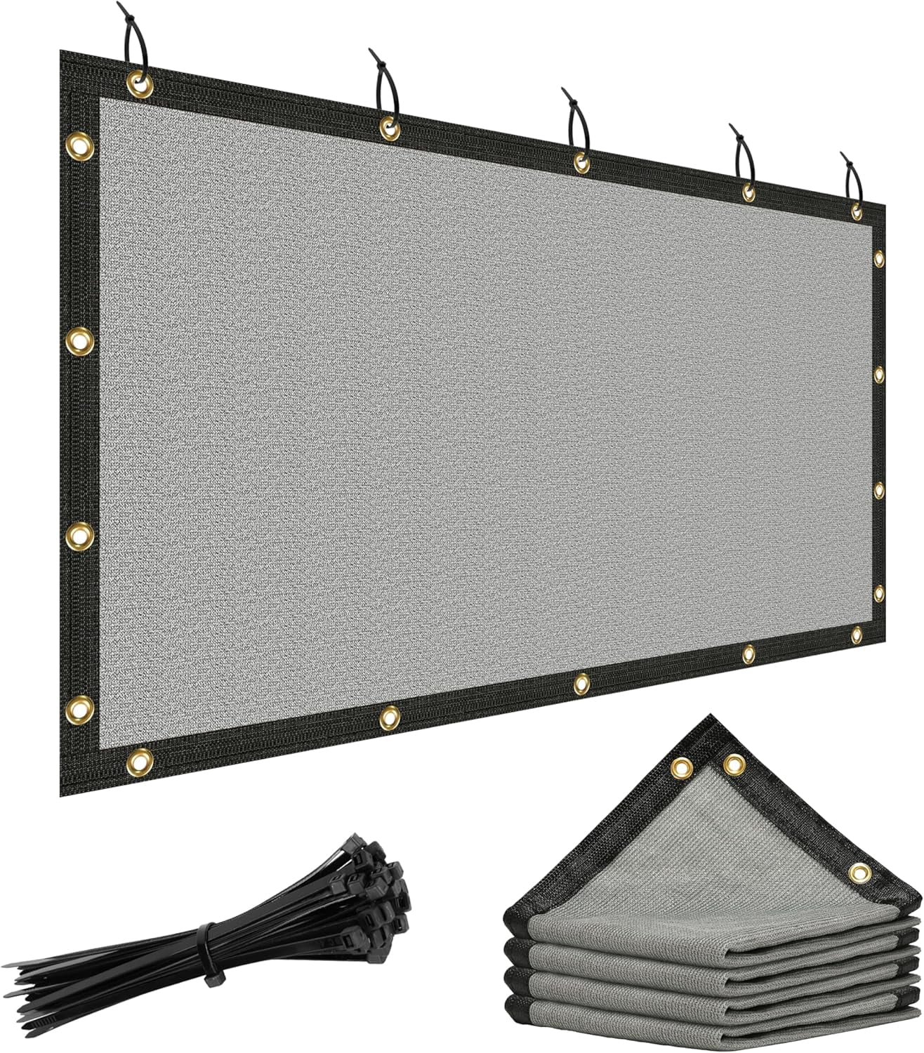 **10' x 12' grey 90% shade cloth, custom size shade tarp for dog kennel ...