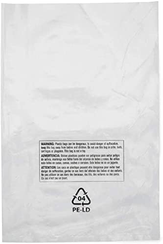 10" x 12" x 1.5 mil Clear Plastic Resealable Suffocation Warning Bags ...