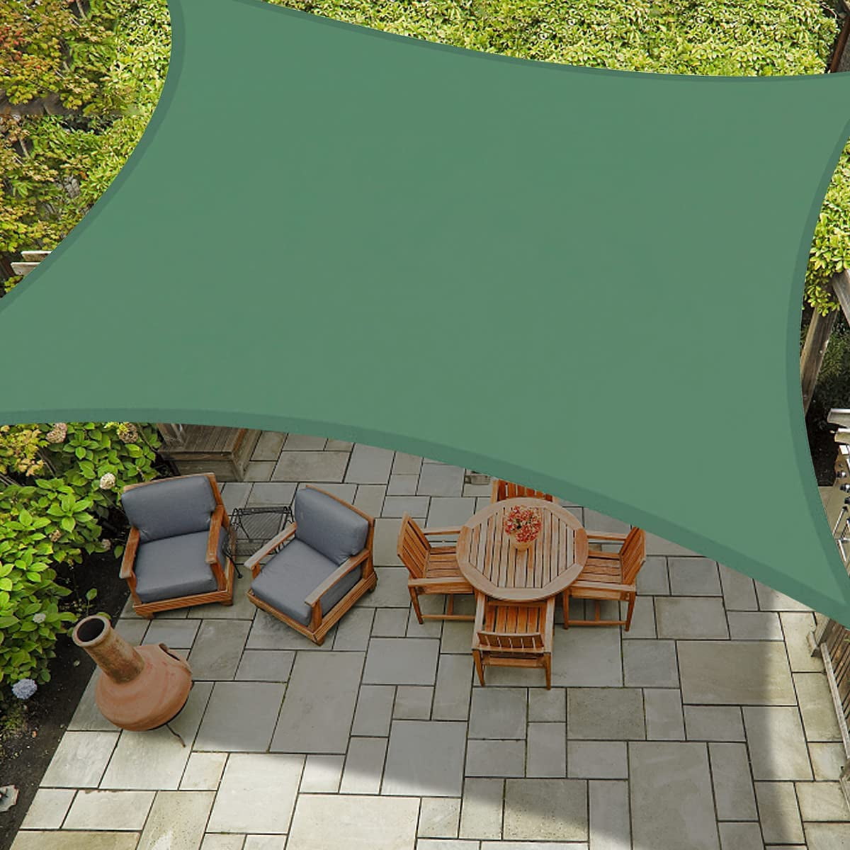 10' x 13' Dark Green Rectangle Sun Shade Sail Canopy Awning Shelter ...