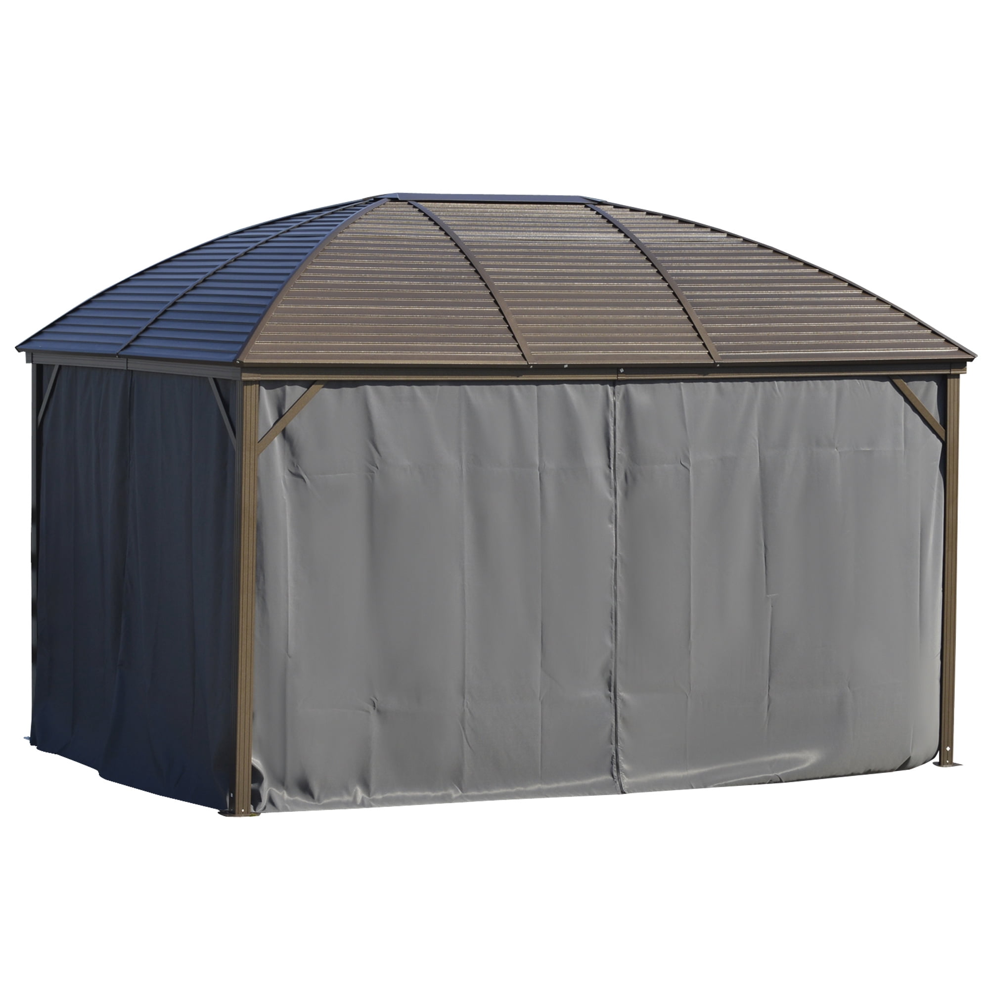 10' x 13' Hardtop Gazebo with Curtains, Netting, Pavilion with Steel ...
