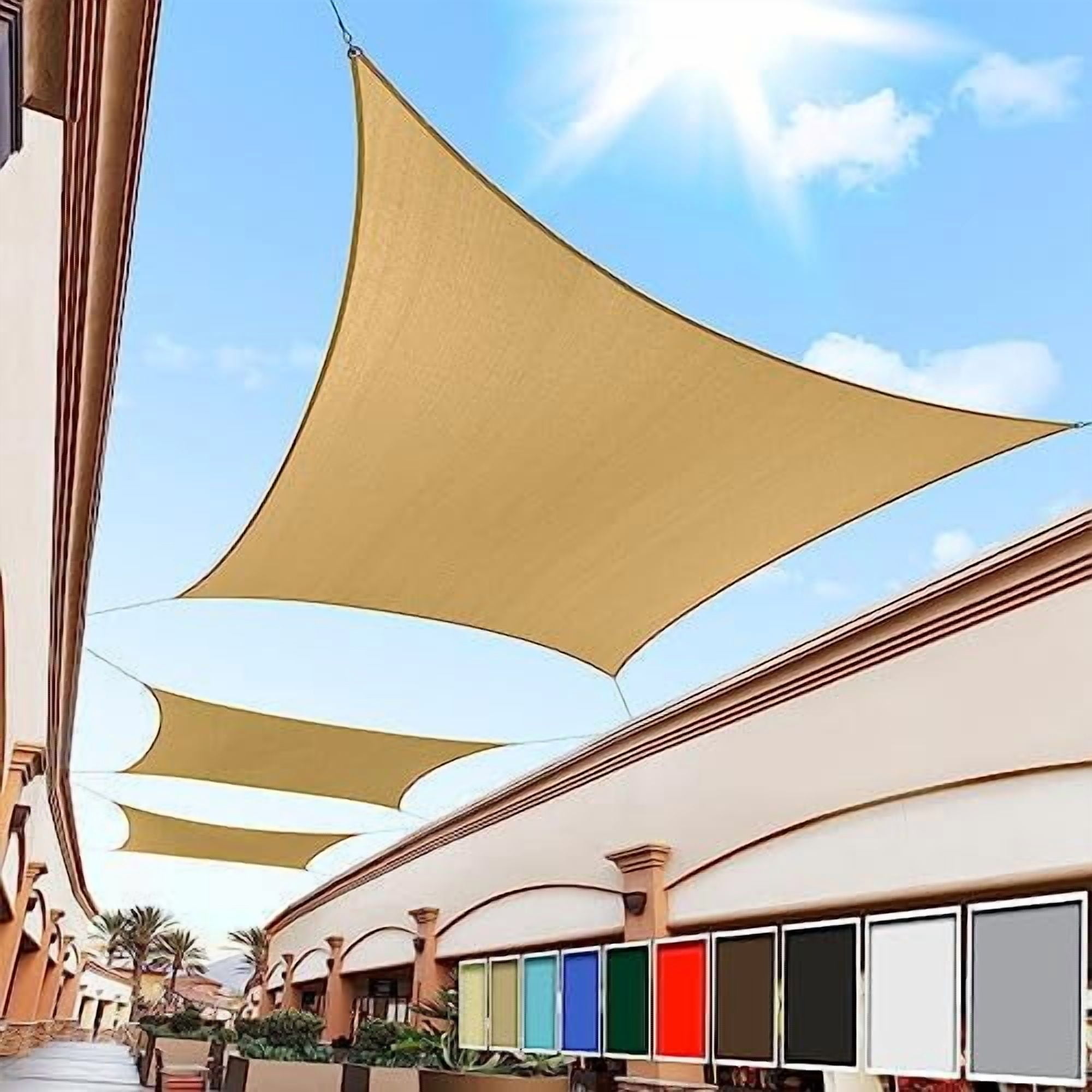 10' x 13' Sand Beige Rectangle Sun Shade Sail Canopy Outdoor Patio ...